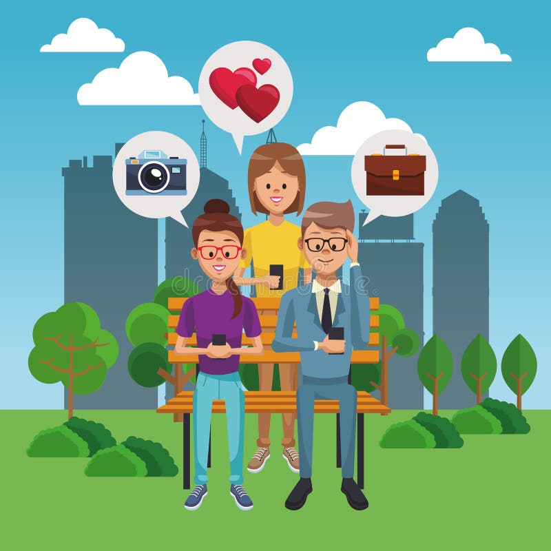 Mensen Die Op Smartphone Babbelen Vector Illustratie - Illustration of ...