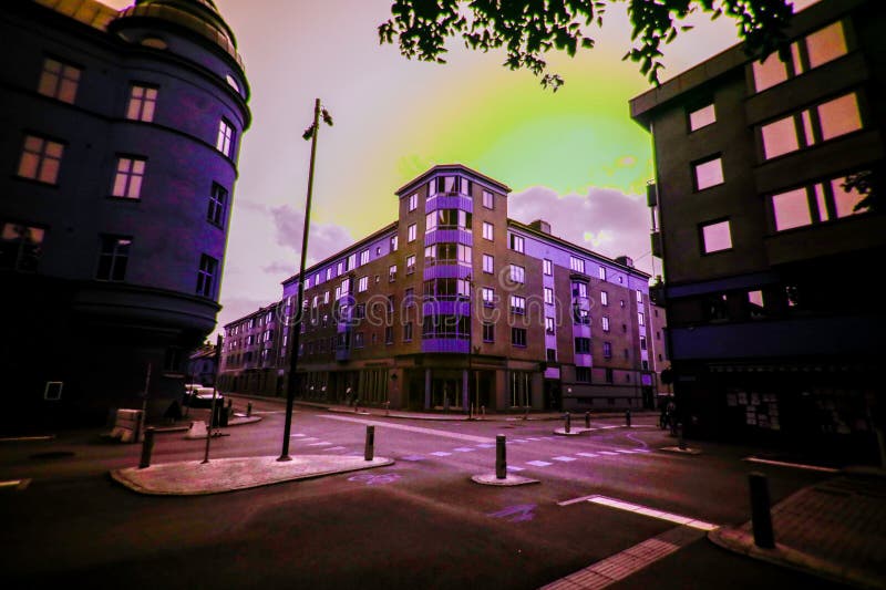 Jonkoping City in UV stock image. Image of photographic - 287904067