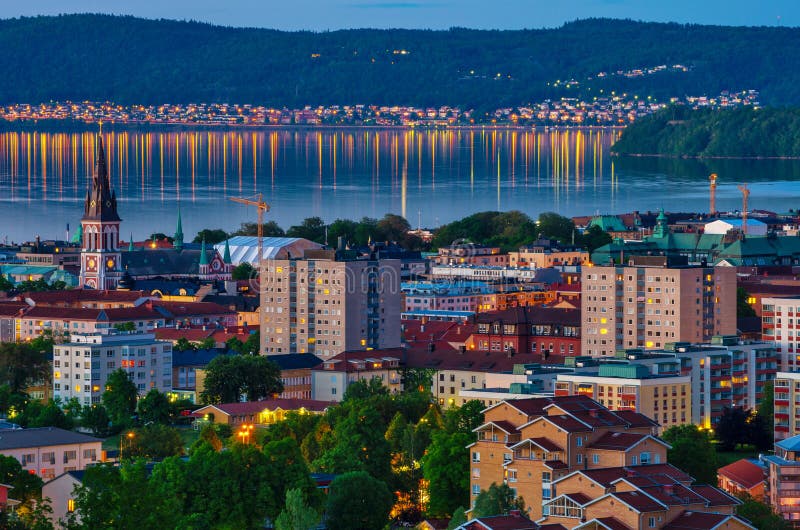 Jonkoping in Evening. Sweden Stock Photo - Image of residential, city ...