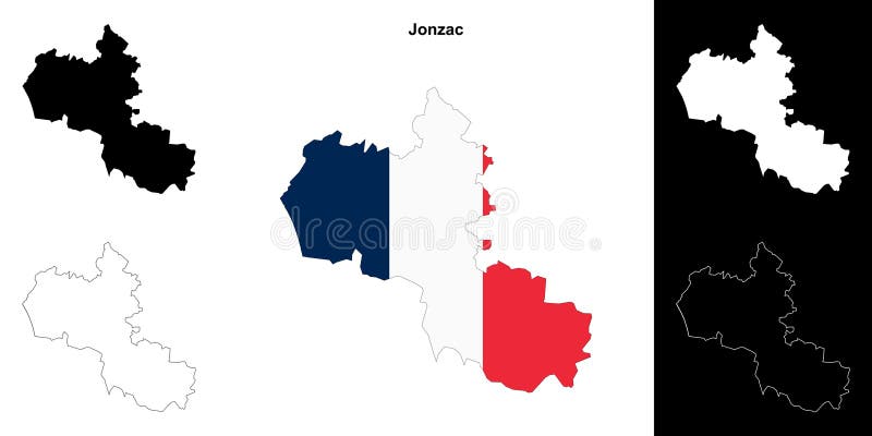 Jonzac outline map stock vector. Illustration of boundaries - 361899476