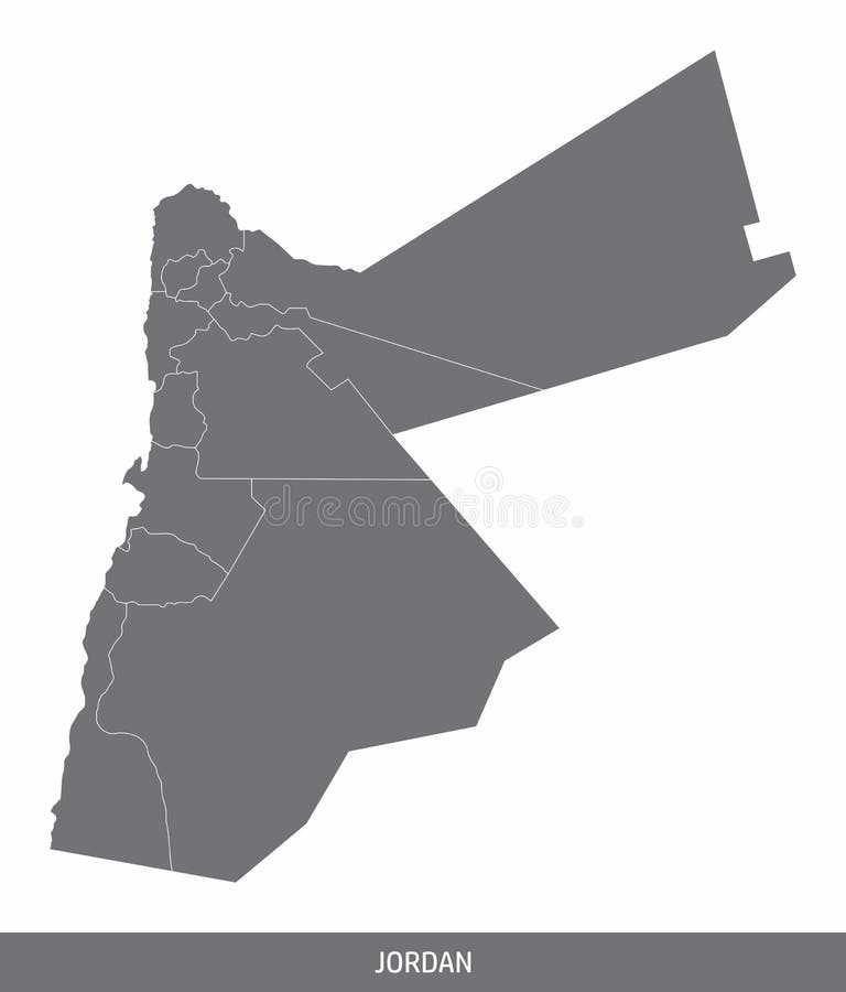 Jordan administrative map stock illustration. Illustration of jordan ...