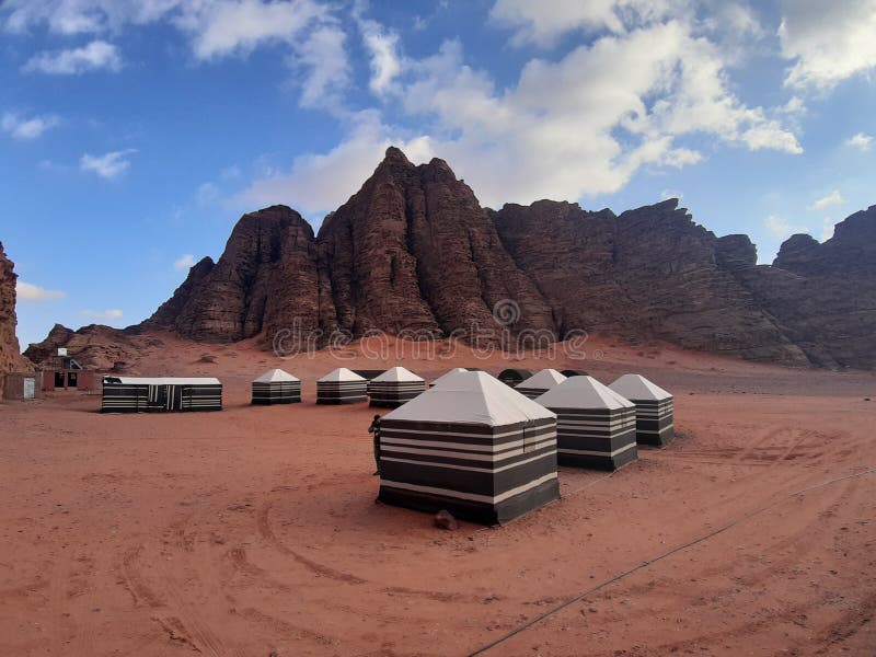 Jordan Bedouin Camp stock image. Image of wadi, terrain - 260277199