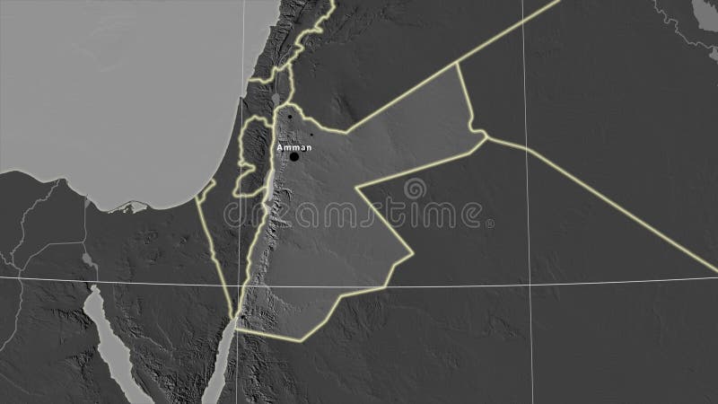 Jordan borders. Satellite stock illustration. Illustration of amman ...