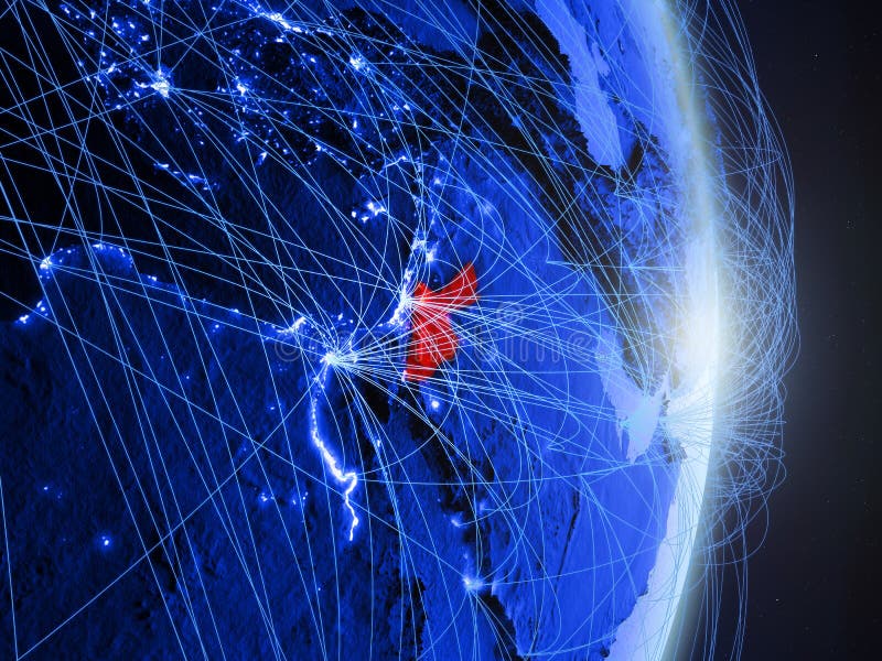 Jordan on Blue Blue Digital Earth Stock Image - Image of jordanian ...