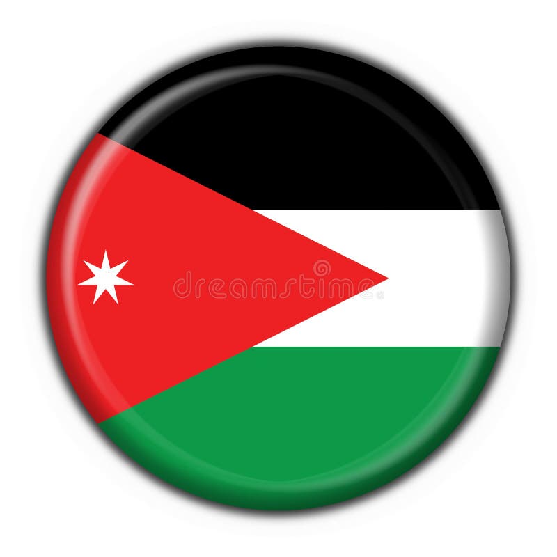 Jordan Button Flag Round Shape Stock Illustration - Illustration of ...