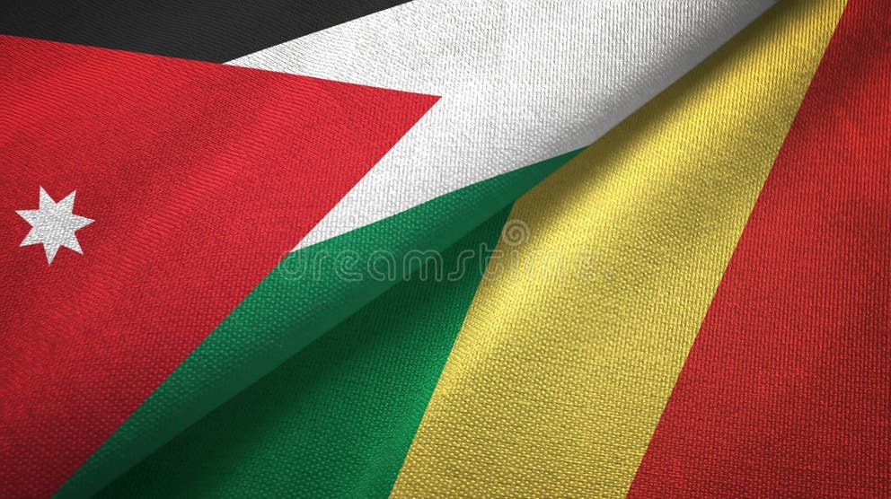Jordan and Congo Two Flags Textile Cloth, Fabric Texture Stock ...