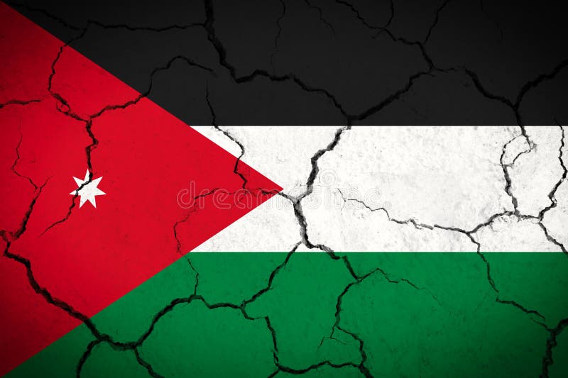 Jordan - Cracked Country Flag Stock Image - Image of ground, weathered ...