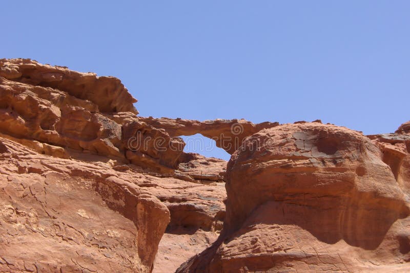 Burdah Arch in Wadi Rum, Jordan. Stock Image - Image of climbing ...