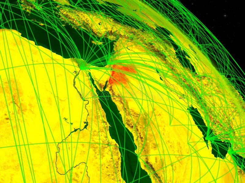 Jordan on digital globe stock illustration. Illustration of science ...