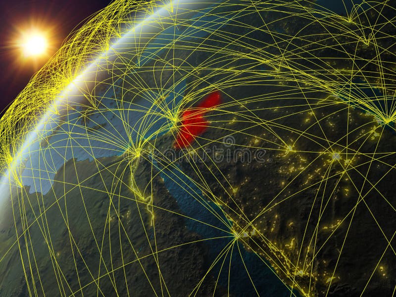 Jordan on Earth with Network Stock Illustration - Illustration of ...