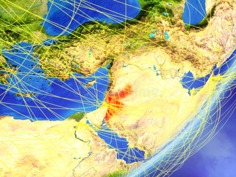 Jordan on Earth with Network Stock Illustration - Illustration of ...