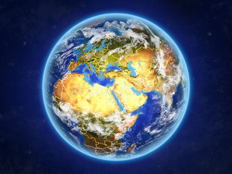 Jordan on Earth from space stock illustration. Illustration of planet ...