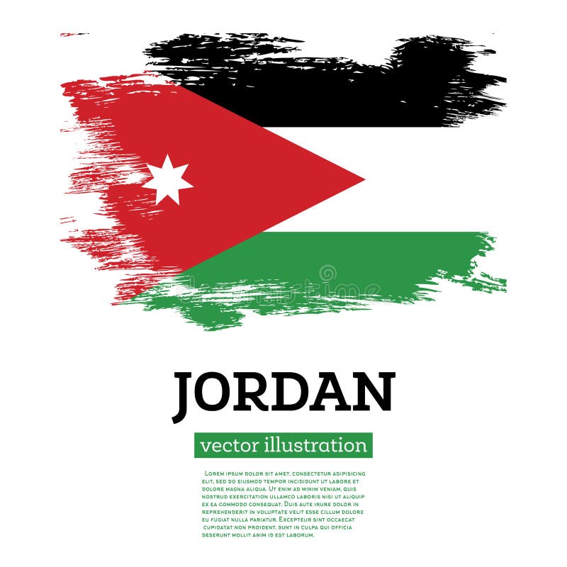 Jordan Flag with Brush Strokes. Independence Day Stock Vector ...
