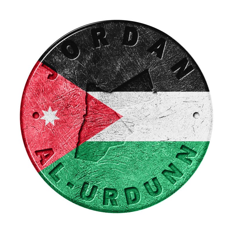Jordan Flag Button Mit Karte Stock Abbildung - Illustration von emblem ...