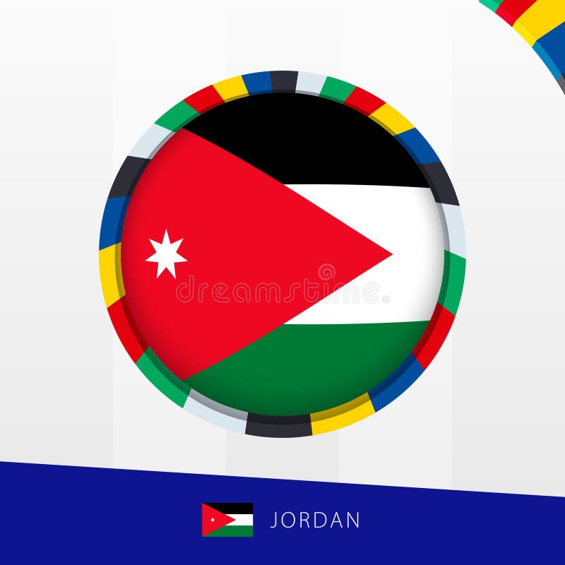 Jordan Flag with Colorful Circle Border Stock Vector - Illustration of ...