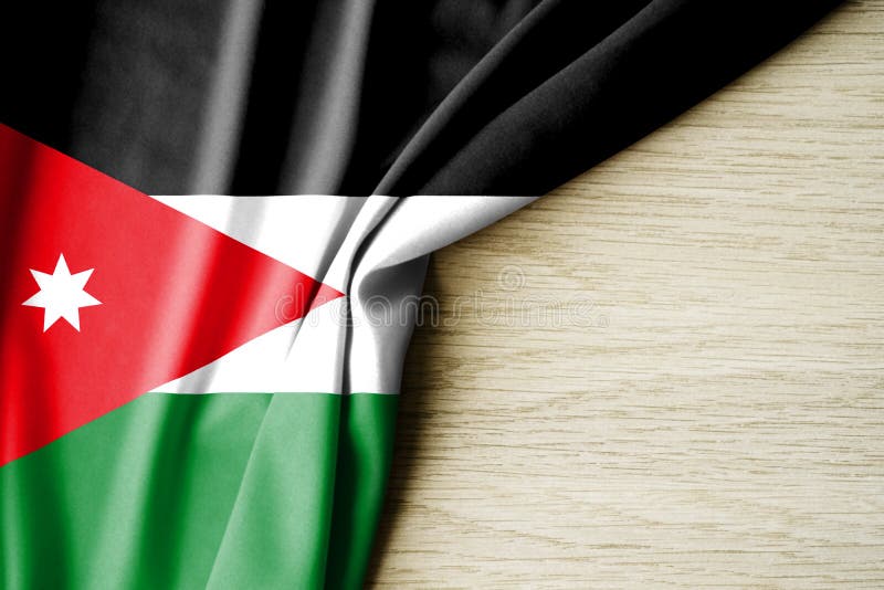 Jordan Flag. Fabric Pattern Flag of Jordan. 3d Illustration Stock Image ...