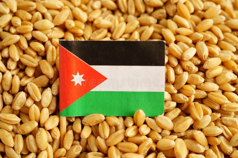 Jordan Flag on Grain Wheat, Trade Export and Economy Concept Stock ...