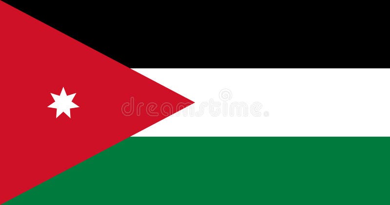 Jordan Flag with Original RGB Color Vector Illustration Stock Vector ...