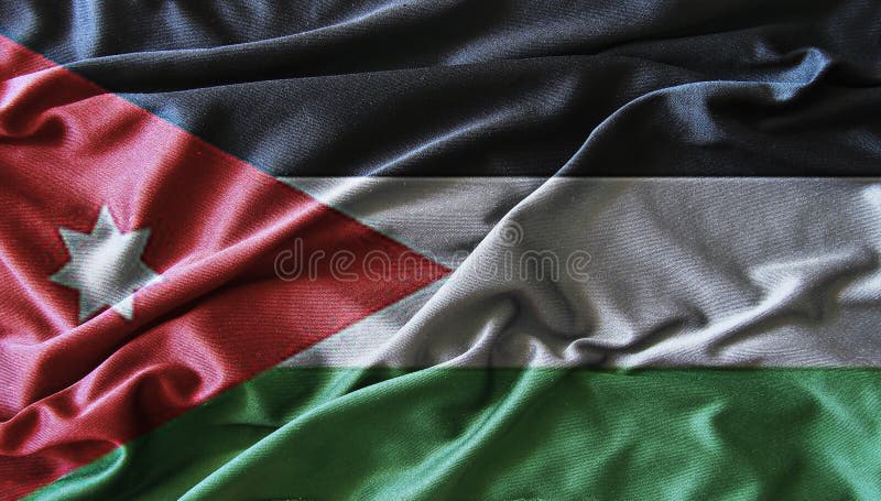 Jordan Flag Pattern on the Fabric Texture ,vintage Style Stock Image ...