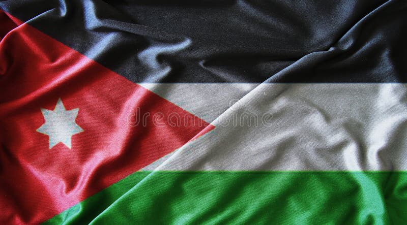 Jordan Flag Pattern on the Fabric Texture ,vintage Style Stock Photo ...