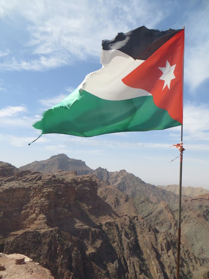 Jordan flag stock image. Image of petra, blue, outdoor - 9355895