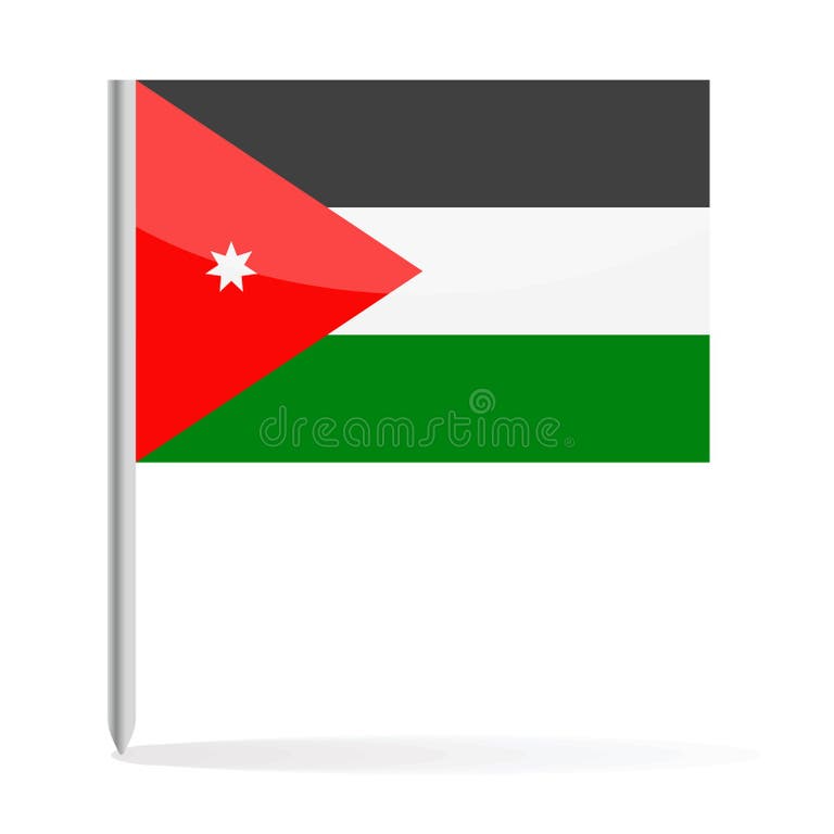 Jordan Flag Pin Vector Icon Stock Illustration - Illustration of event ...
