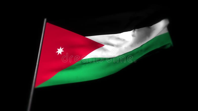 Jordan Flag , Realistic 3D Animation of Waving Flag. Jordan Flag Waving ...