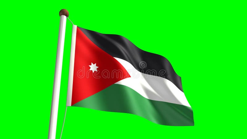 Jordan Flag Flies Around a Soccer Ball Stock Video - Video of emblem ...