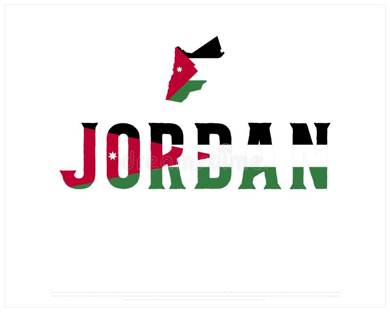 JORDAN Flag Typography with Map Stock Vector - Illustration of minimal ...