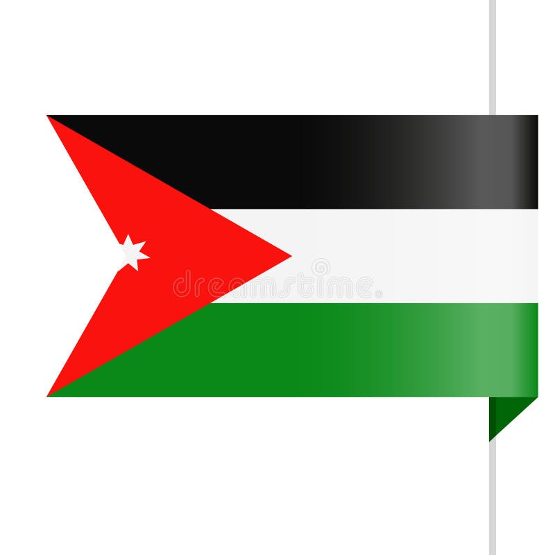 Jordan Flag Vector Bookmark Icon Stock Illustration - Illustration of ...