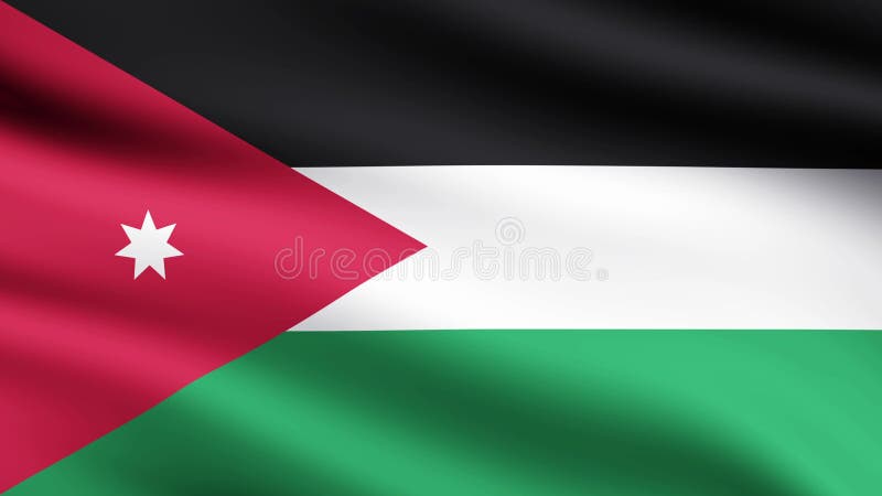 Jordan Flag Waving Animation Background Full Screen Flag of Jordan ...