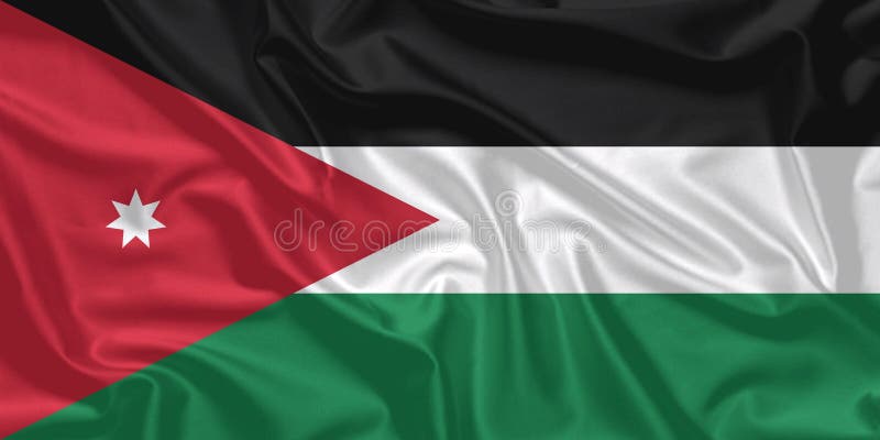 Jordan Flag Waving in the Wind Stock Illustration - Illustration of ...