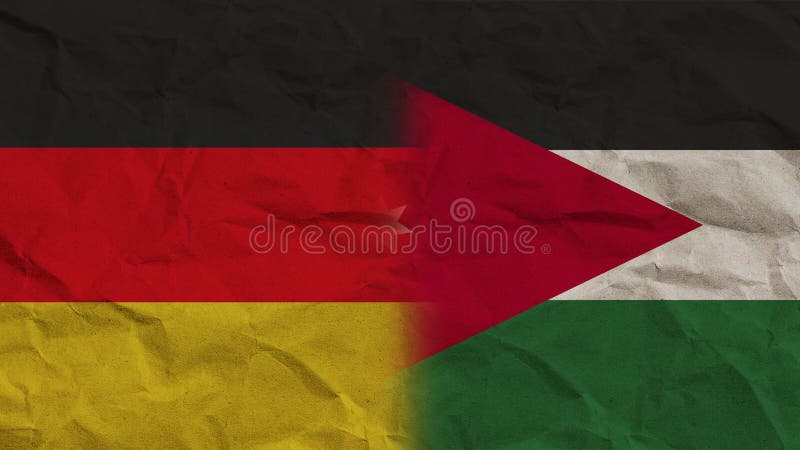 Jordan and Germany Flags Together, Crumpled Paper Effect 3D ...