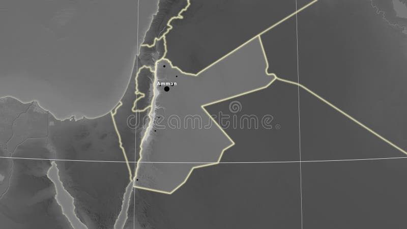Jordan borders. Satellite stock illustration. Illustration of amman ...