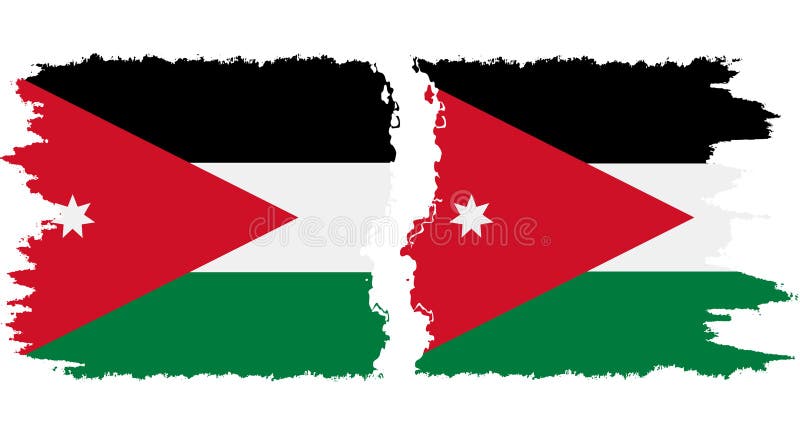 Jordan and Jordan Grunge Flags Connection Vector Stock Vector ...