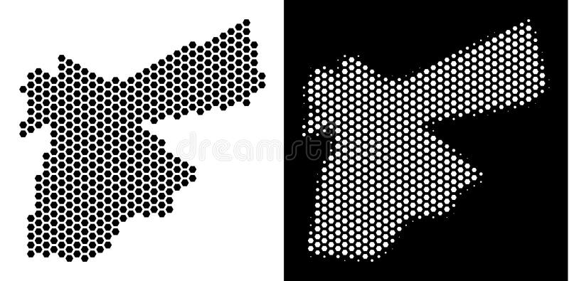 Jordan Map Hexagonal Mosaic Stock Vector - Illustration of scheme ...