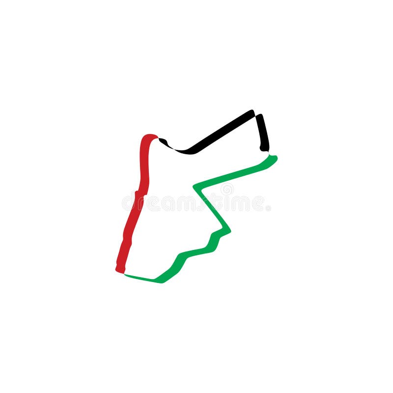 Jordan Map Icon Vector Symbol Element Stock Vector - Illustration of ...