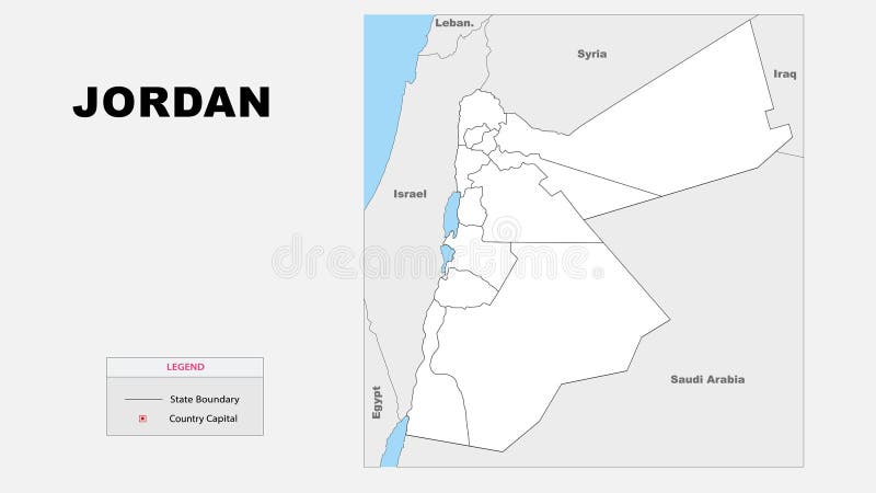 Jordan Map. State and District Map of Jordan Stock Vector ...