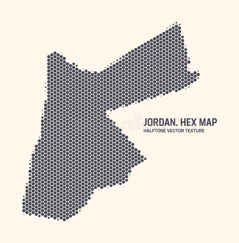 Jordan Map Vector Hexagonal Half Tone Pattern Isolated on Light ...