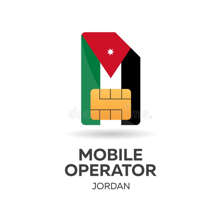 Jordan Mobile Operator. SIM Card with Flag. Vector Illustration. Stock ...