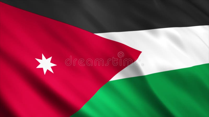 Jordan National Flag. Seamless Loop Animation Closeup Waving Stock ...