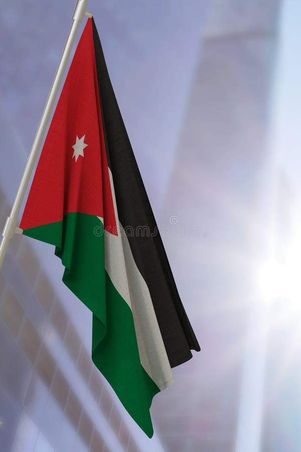 Jordan National Flag. Render 3D Stock Illustration - Illustration of ...