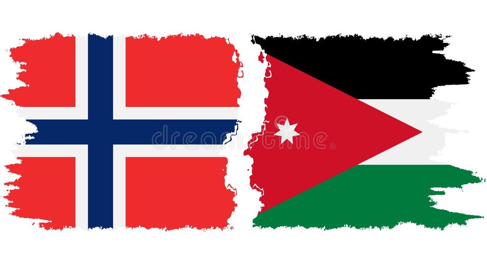 Jordan and Norwegian Grunge Flags Connection Vector Stock Vector ...