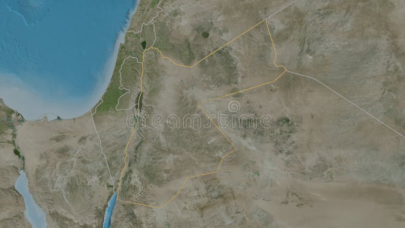 Jordan - overview. Relief stock illustration. Illustration of region ...