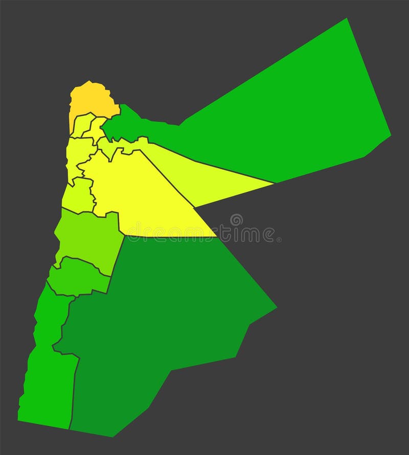 Jordan Population Heat Map As Color Density Illustration Stock ...