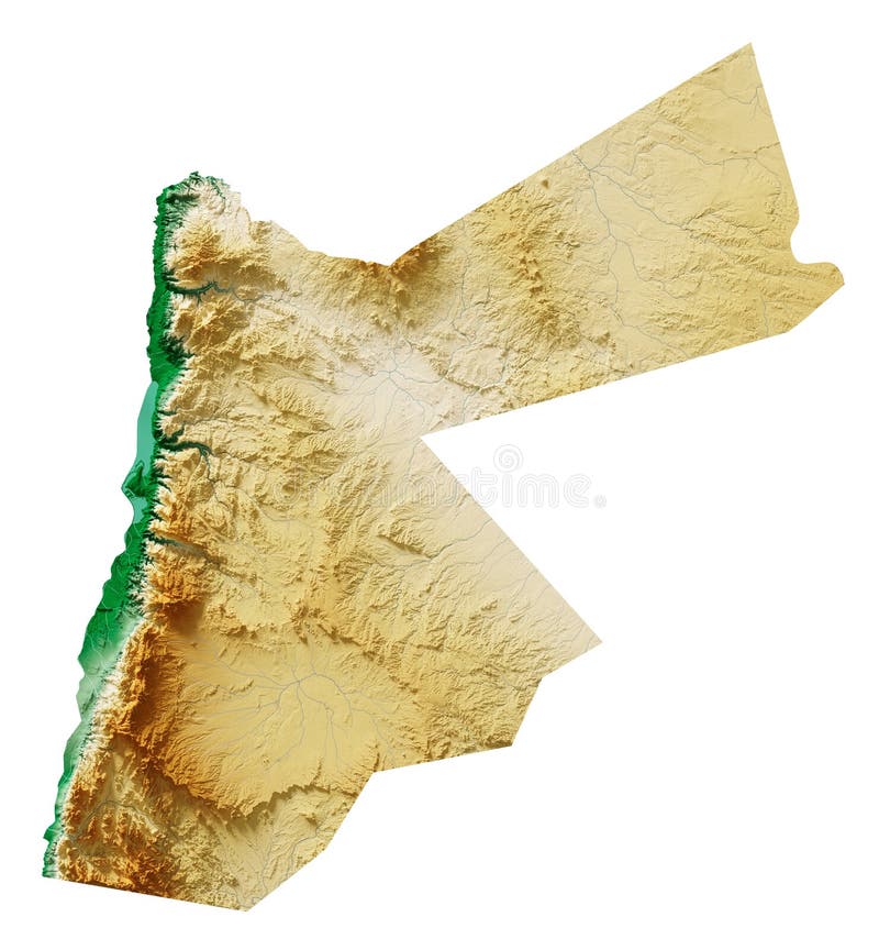 Jordan relief map stock illustration. Illustration of mountains - 289942342