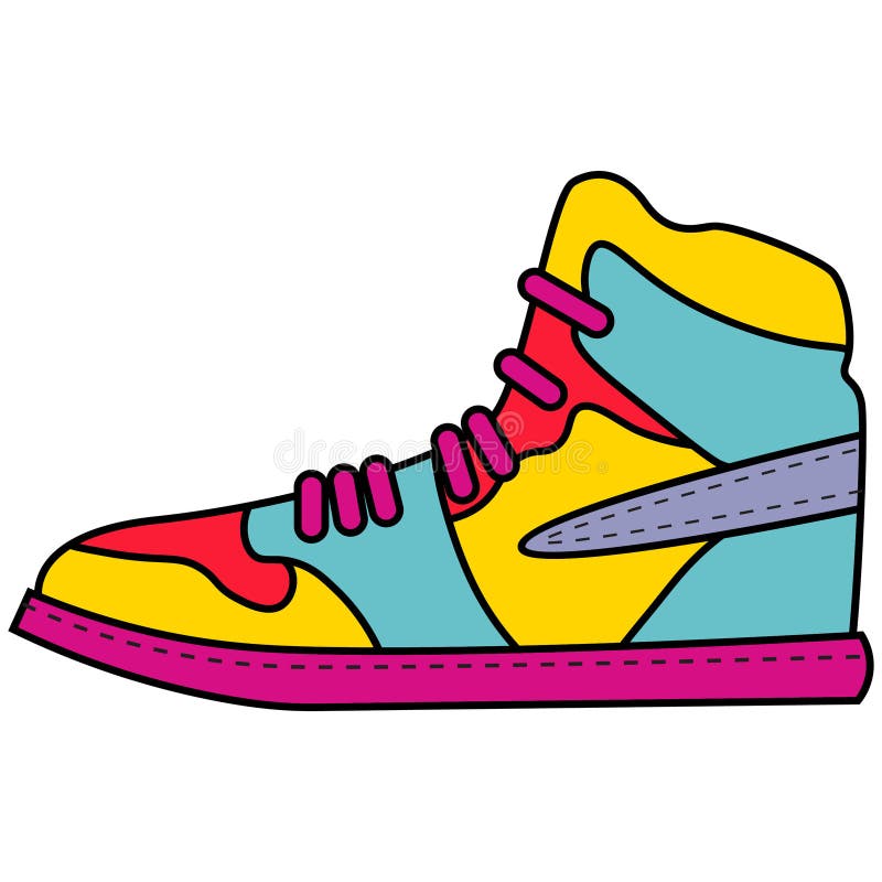 Vintage Pop Colour Shoe Vector Icon Stock Vector - Illustration of ...