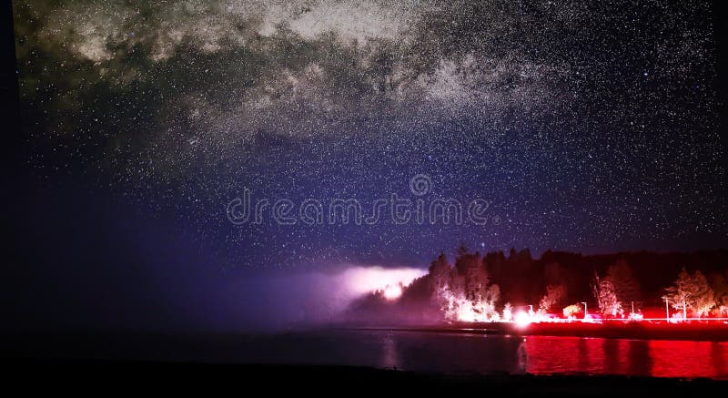 Jordan River midnight stock image. Image of aurora, star - 272248015