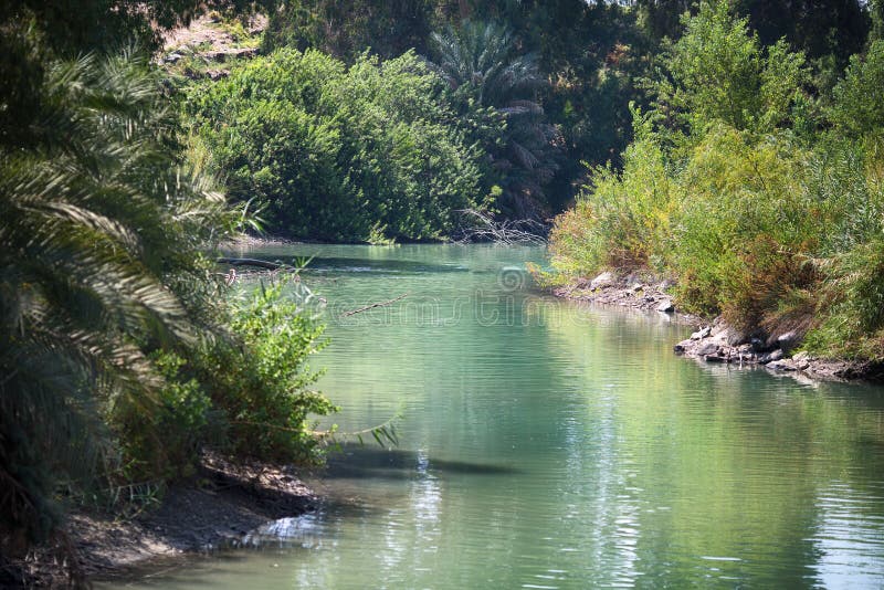 Jordan River, Place of Baptism Stock Image - Image of baptism, sacred ...