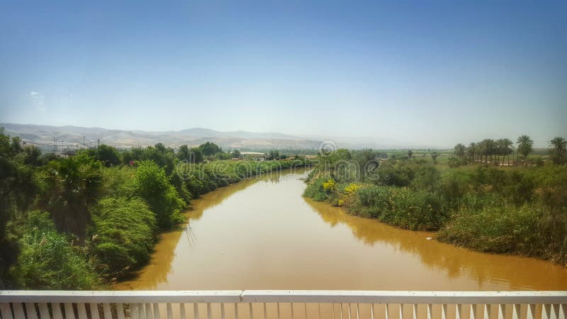 Jordan river stock image. Image of green, panorama, clouds - 39193151